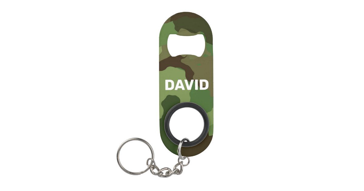 Personalized Camo Custom Name Army Man Keychain Bottle Opener | Zazzle