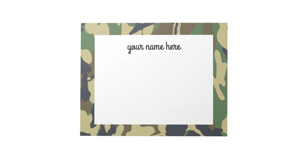Personalized Camo Notepad | Zazzle