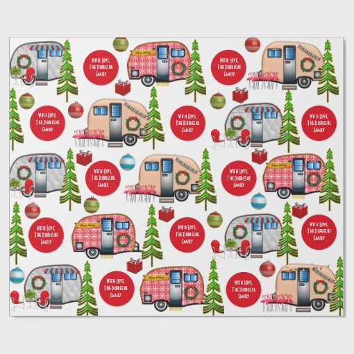 Personalized Campers Christmas Wrapping Paper | Zazzle