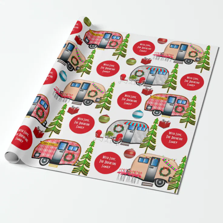 Personalized Campers Christmas Wrapping Paper | Zazzle
