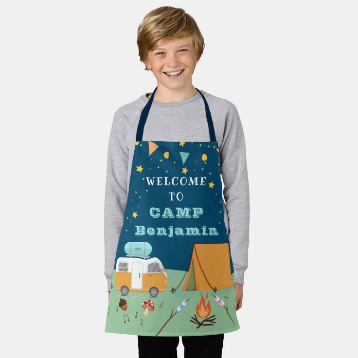 Personalized Camping Camp Out Party Apron | Zazzle