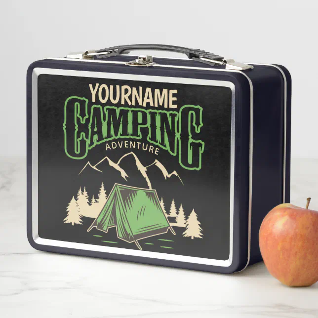 Personalized Camping Family Camp Trip Adventure Metal Lunch Box | Zazzle