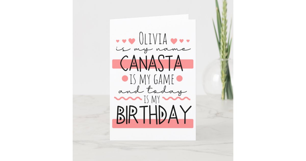 Personalized Canasta Birthday Card | Zazzle