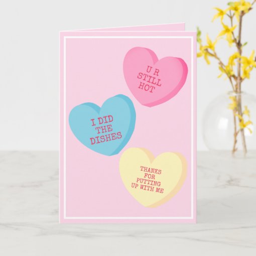 Personalized Candy Hearts Valentine's Day Card | Zazzle