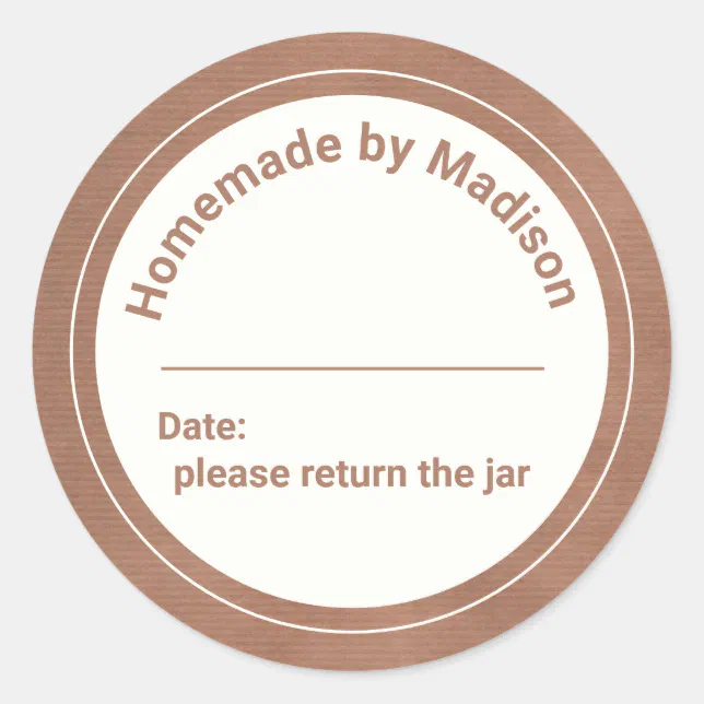 Personalized Canning Homemade | Return the Jar Classic Round Sticker ...