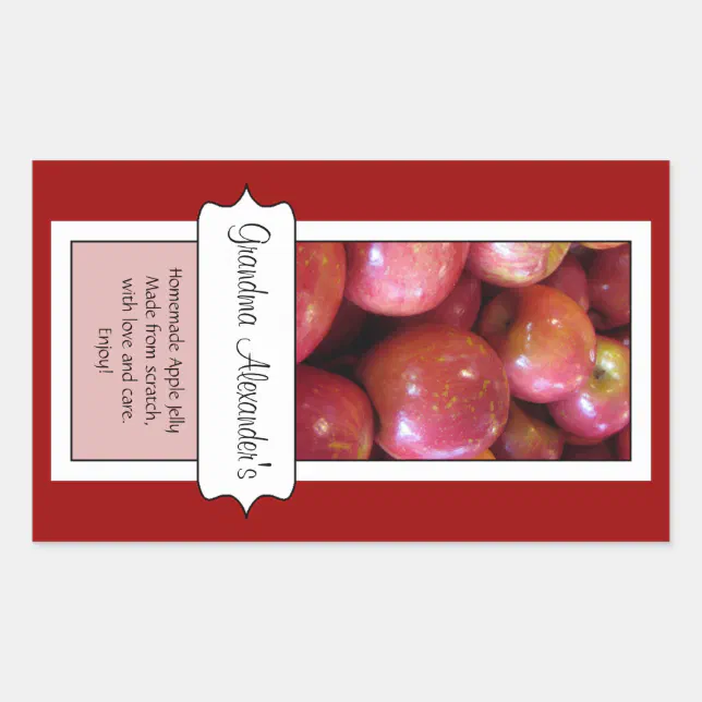 Personalized Canning Jar Label, Custom Apple Rectangular Sticker | Zazzle