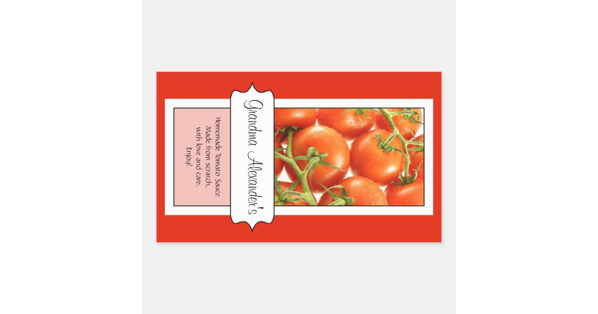 Personalized Canning Jar Label, Custom Tomato Rectangular Sticker | Zazzle
