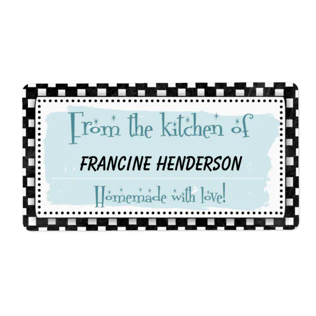 Personalized Canning Labels - black & white retro | Zazzle