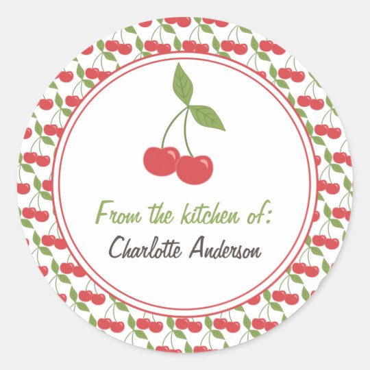 Personalized Canning Labels - Cute Cherries | Zazzle.com