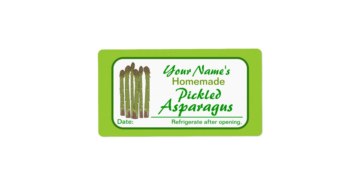 Personalized Canning Labels Pickled Asparagus | Zazzle