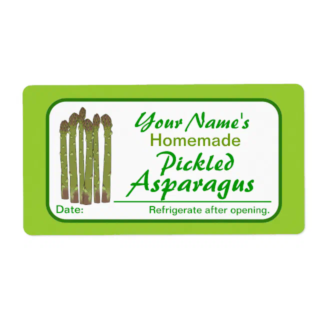 Personalized Canning Labels Pickled Asparagus | Zazzle