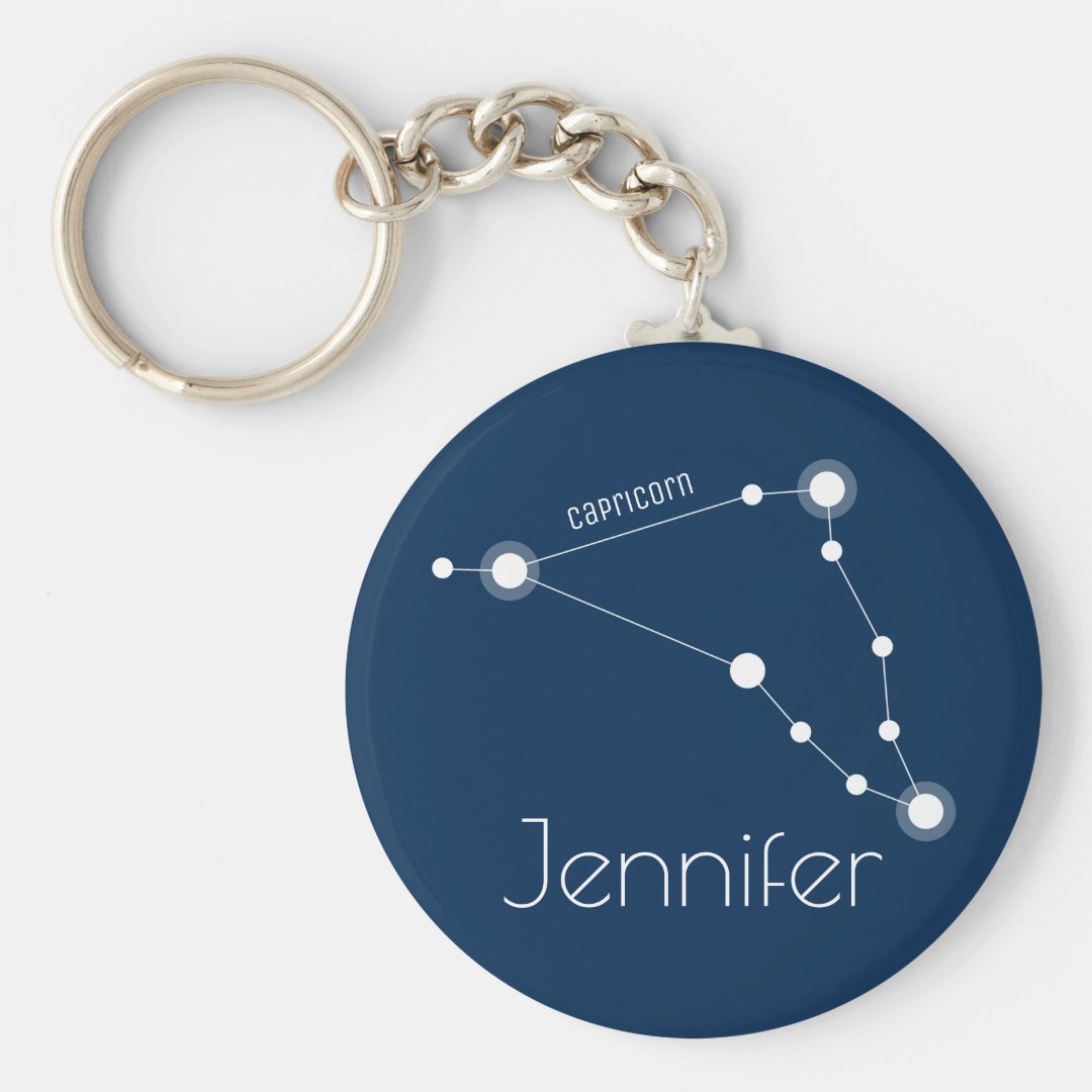 Personalized Capricorn Zodiac Constellation Keychain | Zazzle