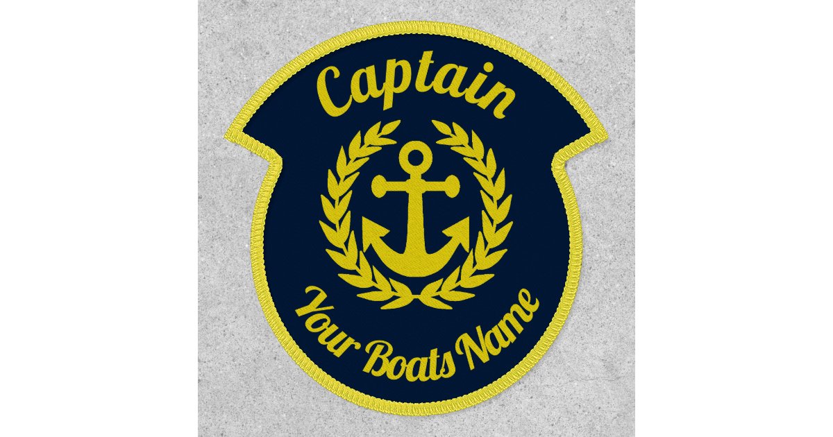 Personalized captain and boat patch | Zazzle