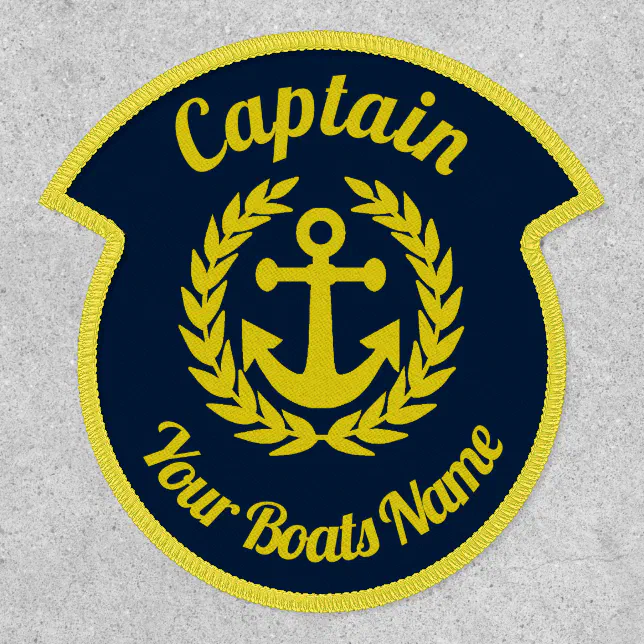 Personalized captain and boat patch | Zazzle