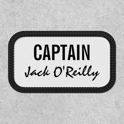 Personalized Captain Black and White Patch | Zazzle