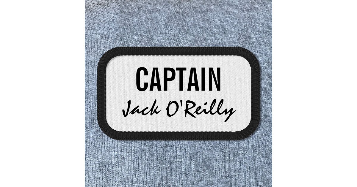 Personalized Captain Black and White Patch | Zazzle