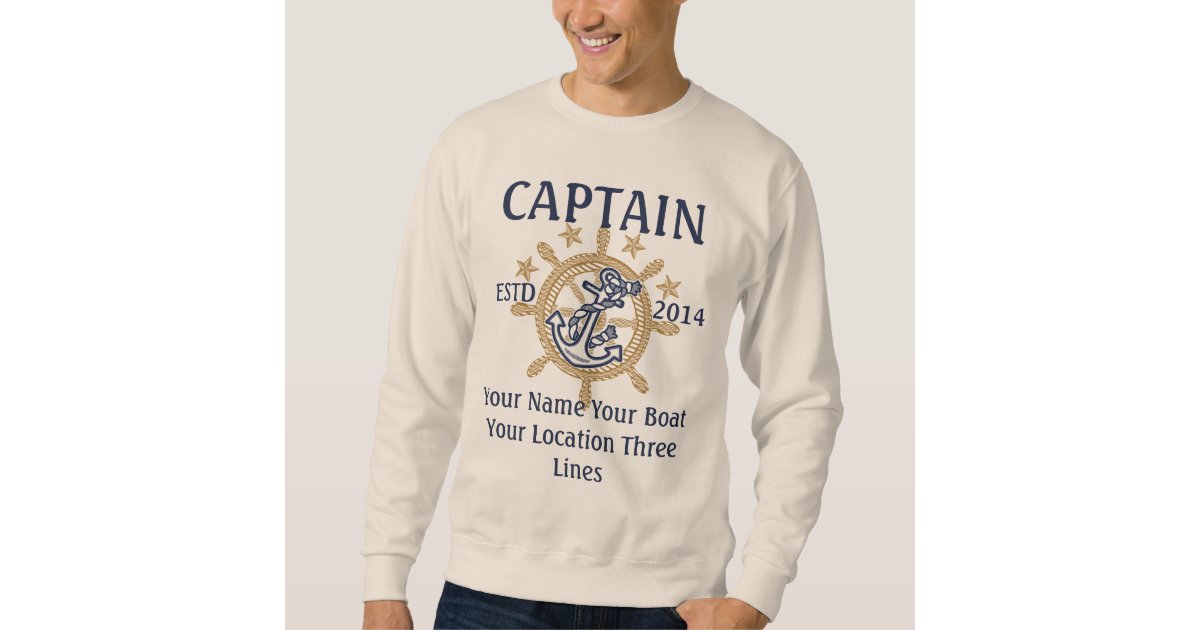 Personalized Captain First Mate Skipper Crew Sweatshirt | Zazzle