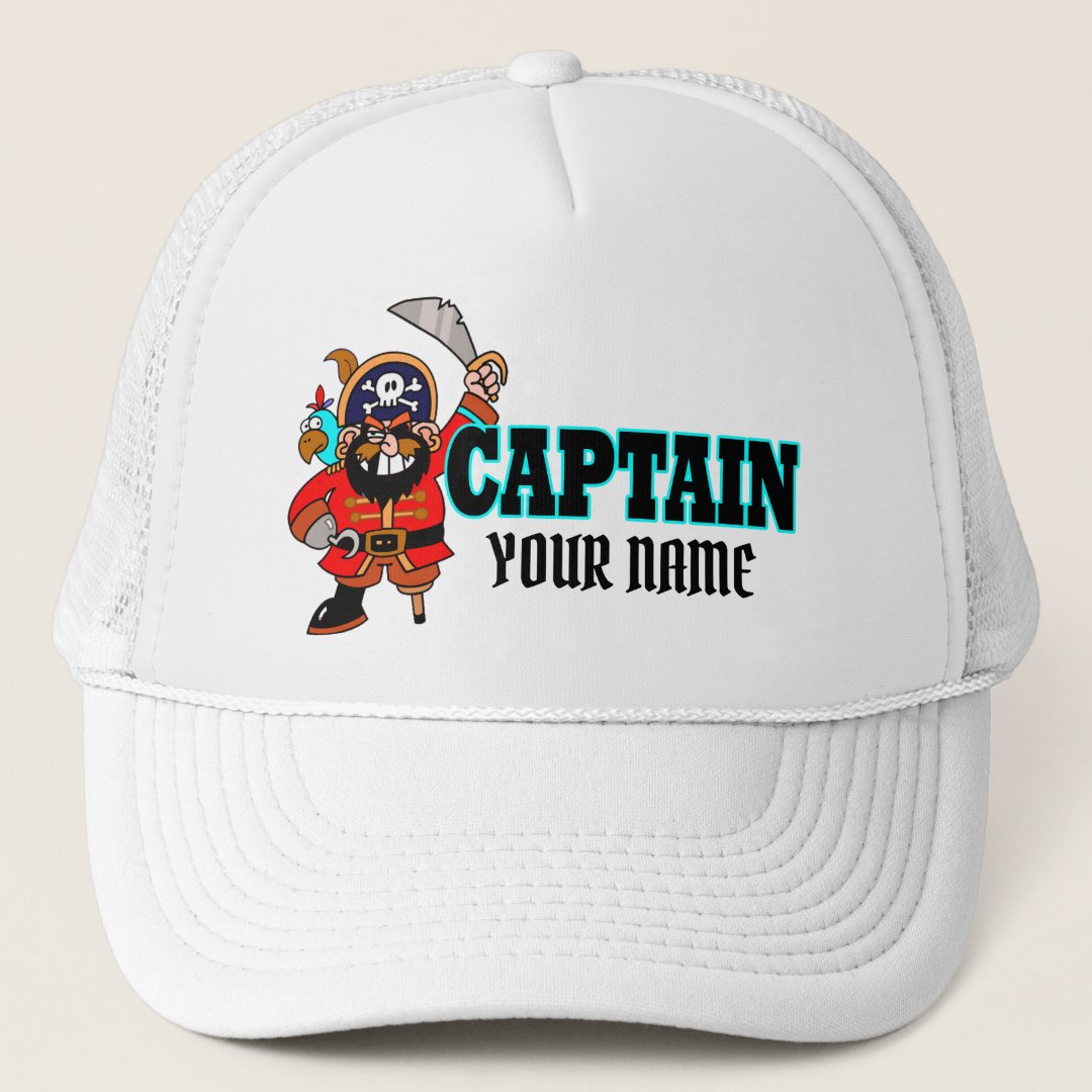 Personalized Captain Pirate Boat Hat | Zazzle