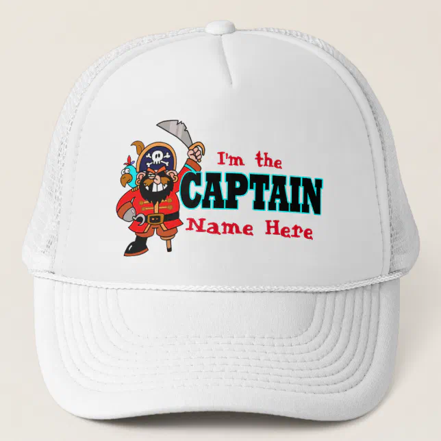Personalized Captains Pirate Boat Hat | Zazzle