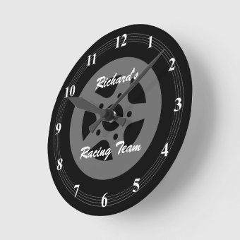 Personalized car wheel tire and rim wall clock | Zazzle