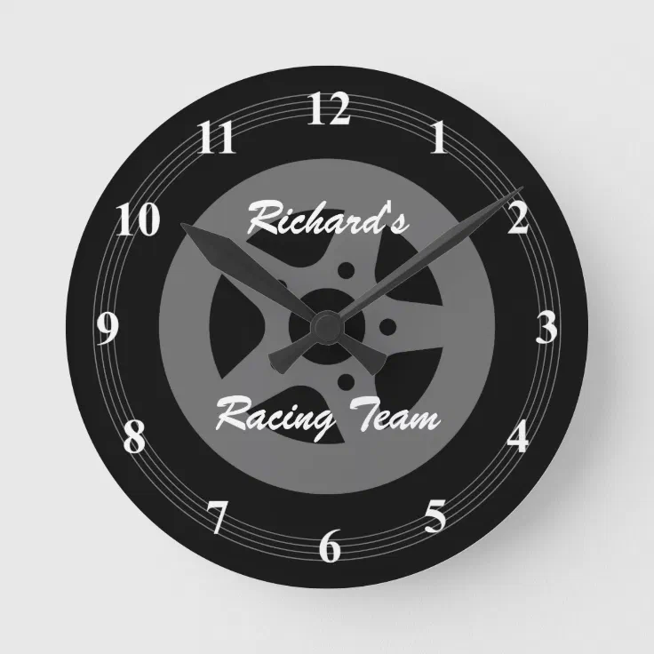 Personalized car wheel tire and rim wall clock | Zazzle