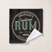 Personalized Caribbean Rum Liquor Bottle Label Bar Bath Towel Set | Zazzle