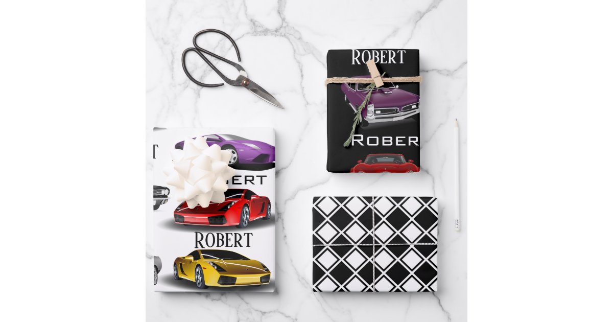 Personalized Cars Wrapping Paper Sheets | Zazzle