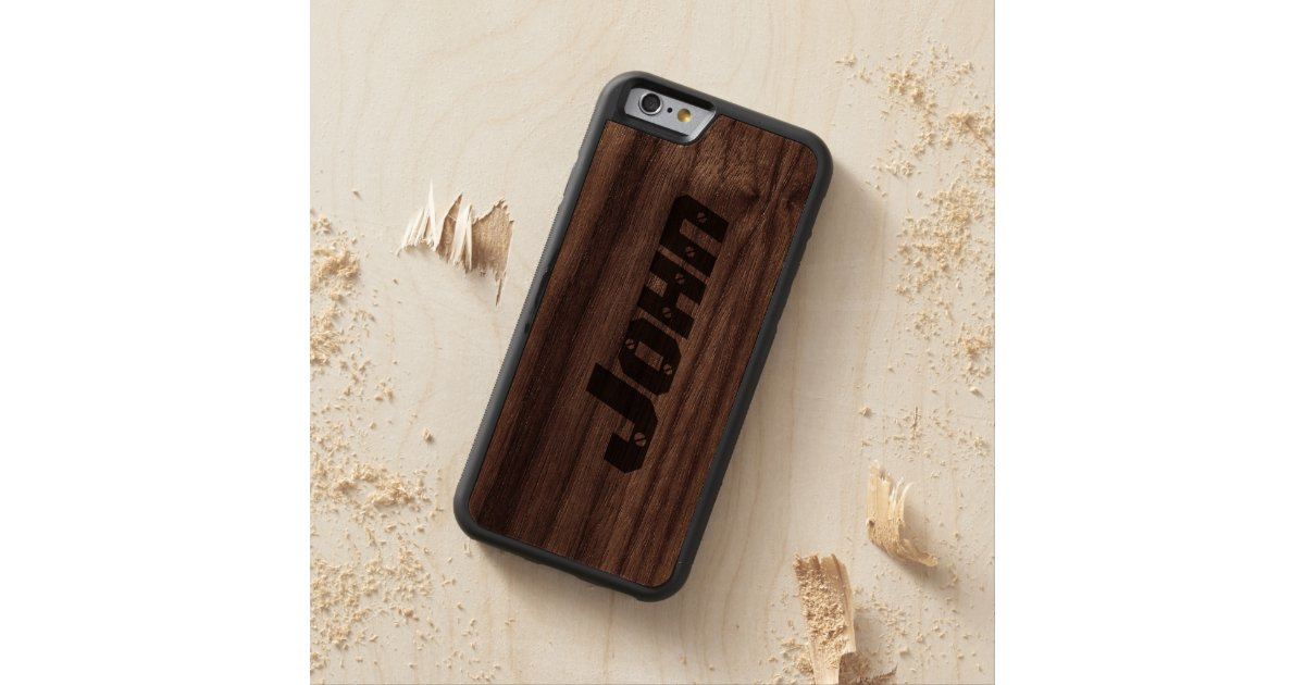 Personalized Carved Wood iPhone Case | Zazzle