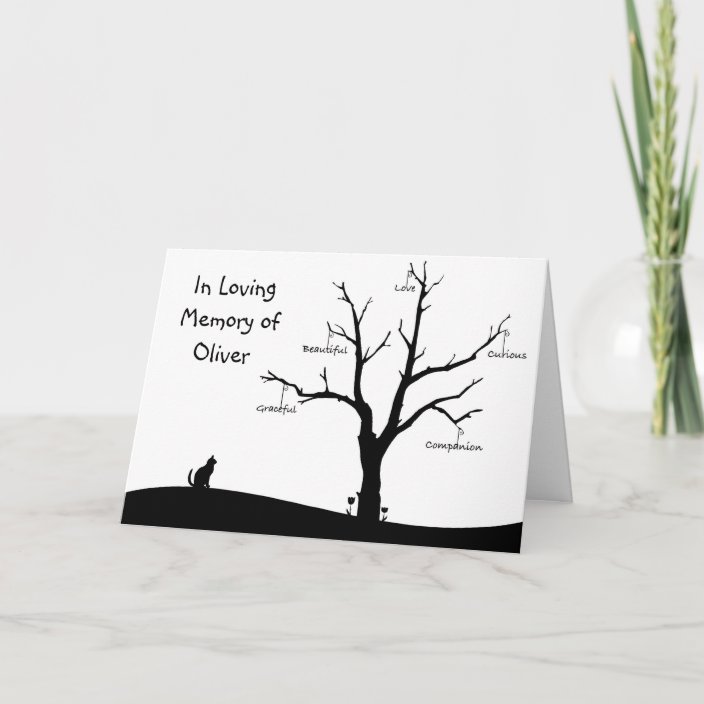 Personalized Cat Bereavement Sympathy Card | Zazzle.com