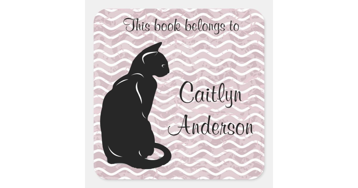 Personalized Cat Bookplate Sticker | Zazzle