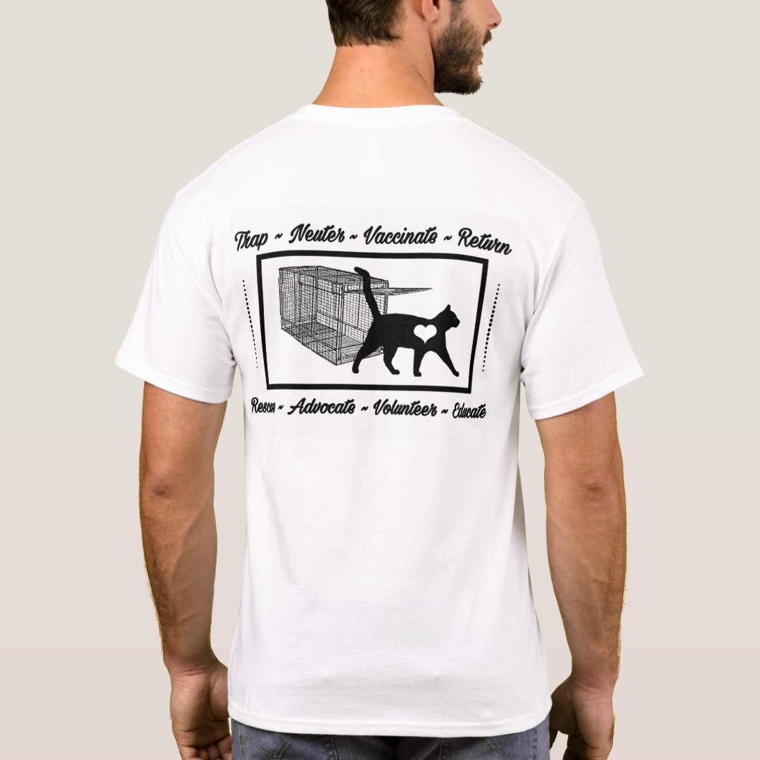 PERSONALIZED CAT RESCUE LOGO CAT TRAP TNR T-Shirt | Zazzle