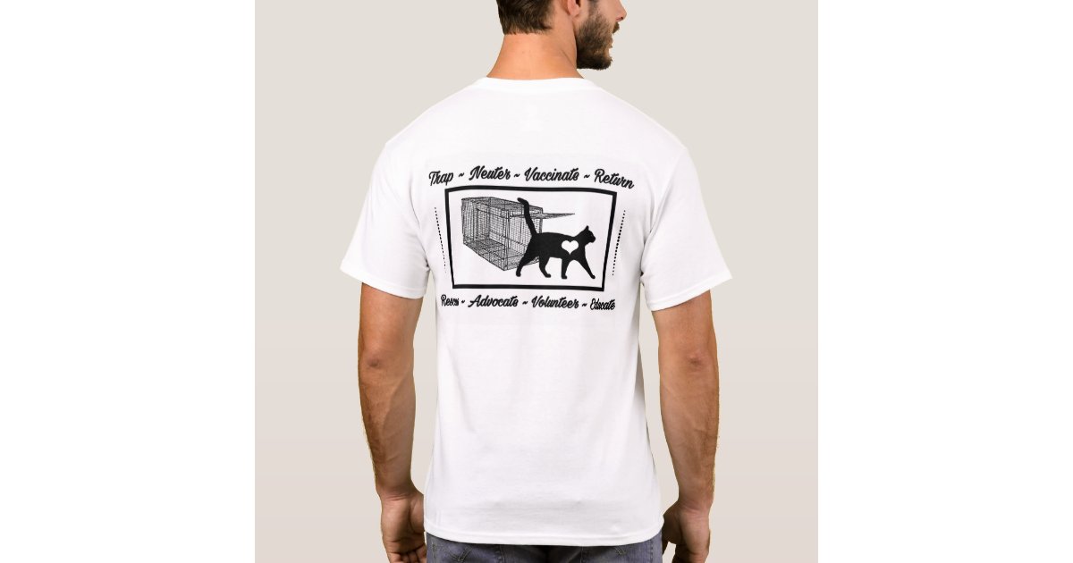 PERSONALIZED CAT RESCUE LOGO CAT TRAP TNR T-Shirt | Zazzle
