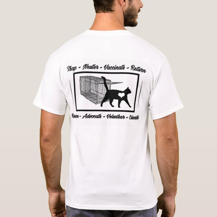 PERSONALIZED CAT RESCUE LOGO CAT TRAP TNR T-Shirt | Zazzle