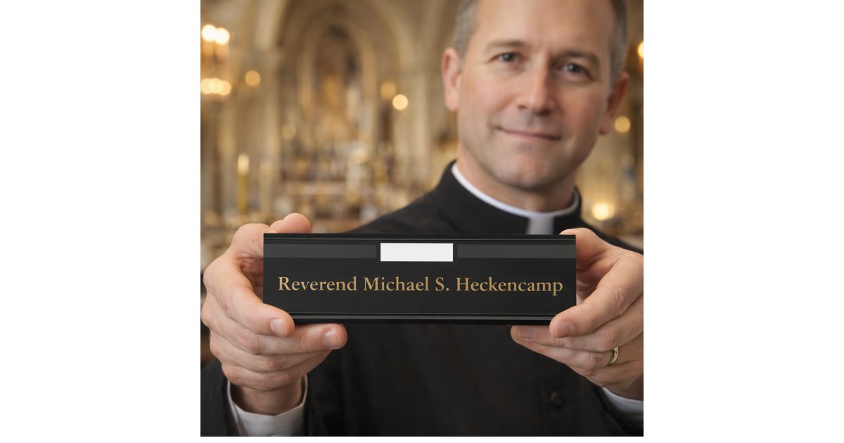 Personalized Catholic Priest Clergy Desk Name Plate | Zazzle