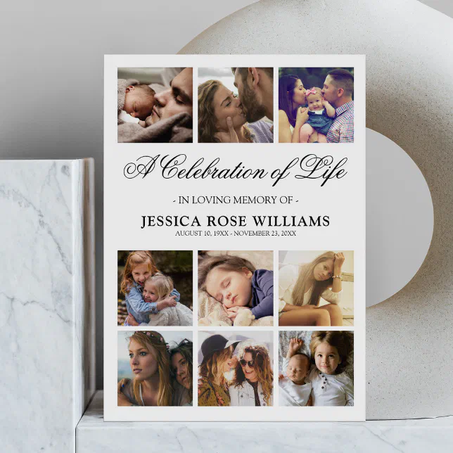 Personalized Celebration of Life Funeral Invitation | Zazzle