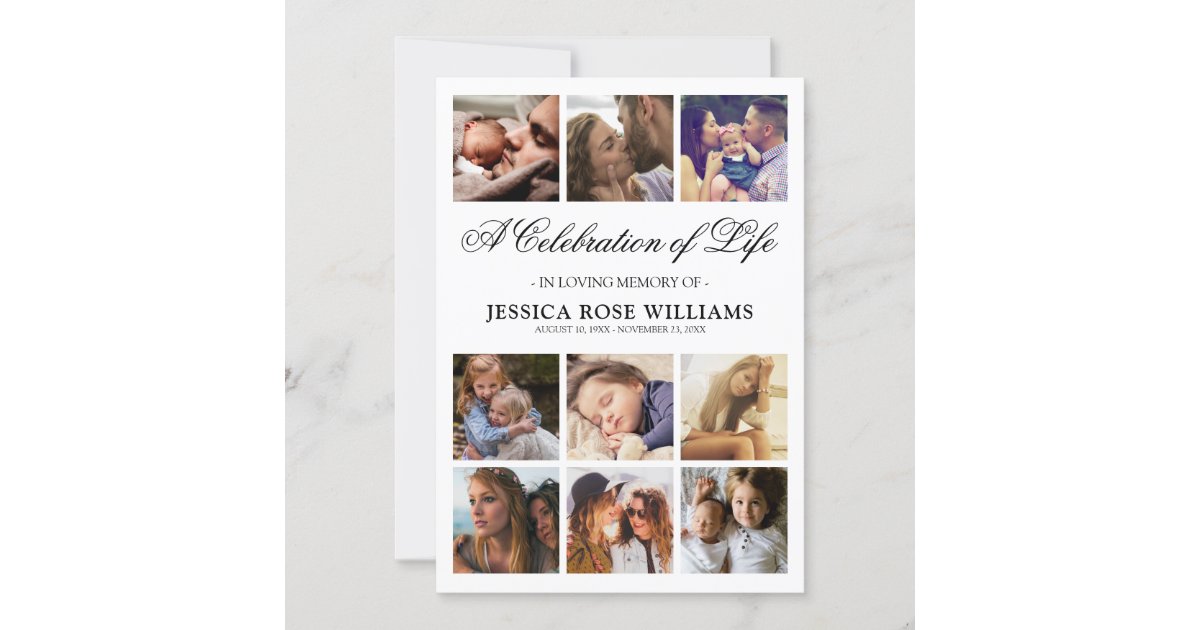 Personalized Celebration of Life Funeral Invitation | Zazzle