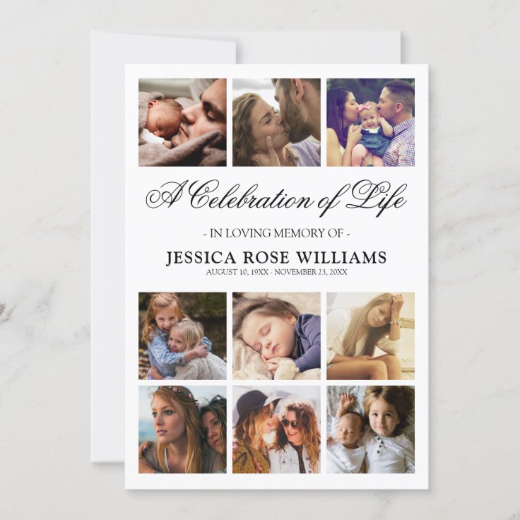 Personalized Celebration of Life Funeral Invitation | Zazzle