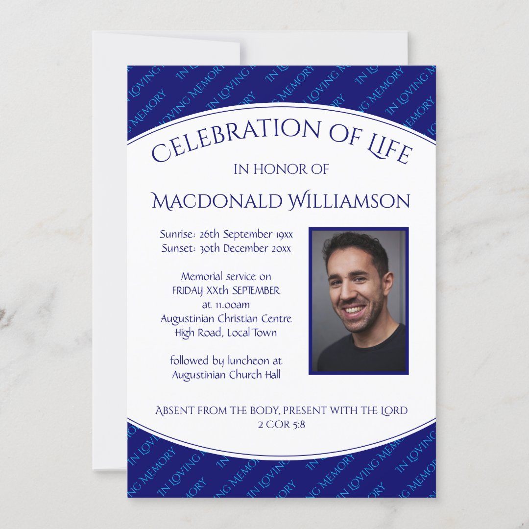 Personalized CELEBRATION OF LIFE Funeral Invite | Zazzle