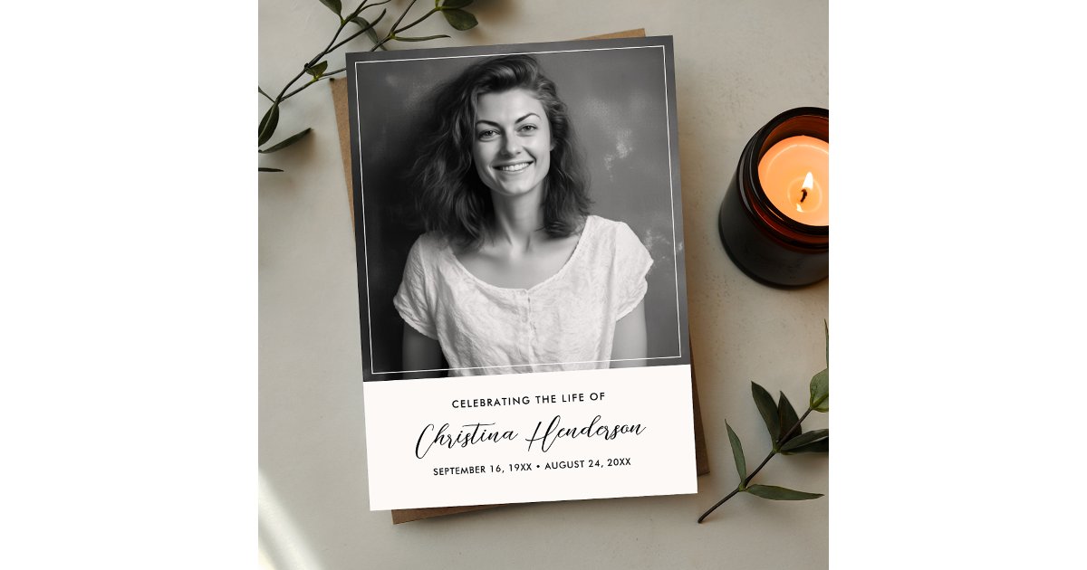 Personalized Celebration of Life Photo Funeral Invitation | Zazzle