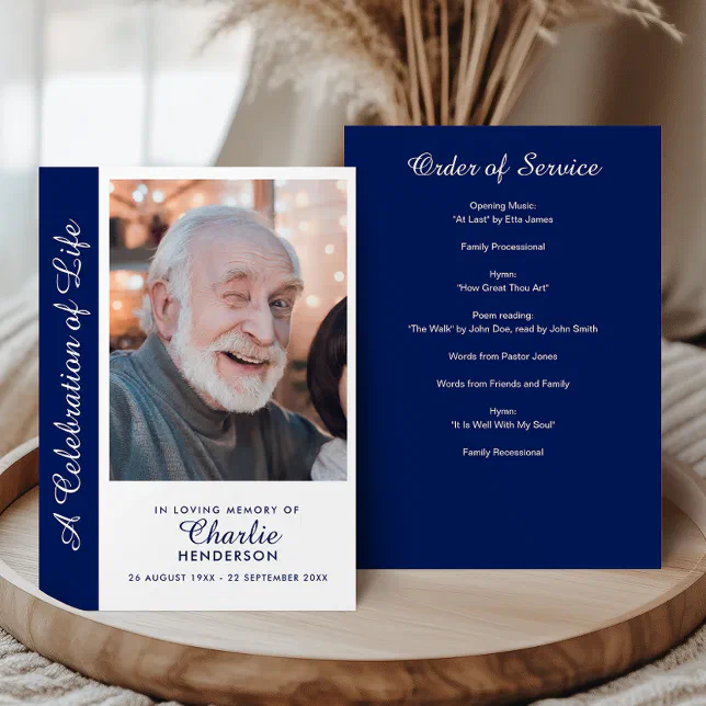 Personalized Celebration of Life Photo Memorial Program | Zazzle