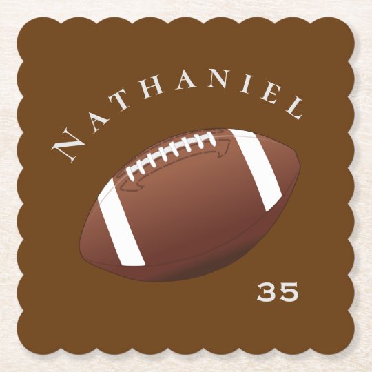 Personalized Celebration Photo and Text Football Paper Coaster | Zazzle.com