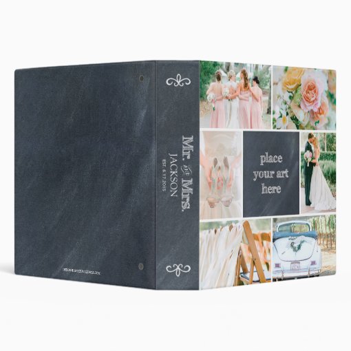 PERSONALIZED CHALK COLLAGE SCRAPBOOK 3 RING BINDER | Zazzle