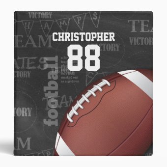 Personalized Chalkboard American Football Binder | Zazzle