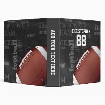 Personalized Chalkboard American Football Binder | Zazzle