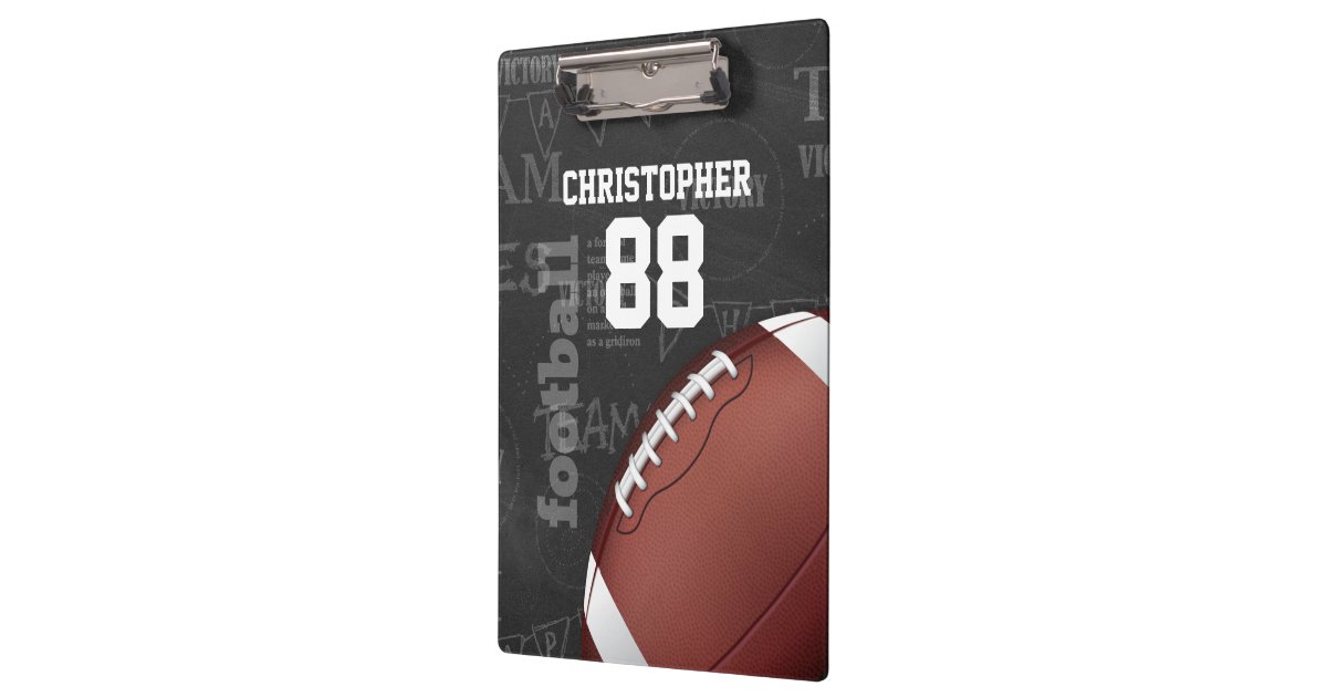 Personalized Chalkboard American Football Clipboard | Zazzle