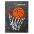 Personalized Chalkboard Basketball and Hoop Notebook | Zazzle