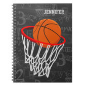 Personalized Chalkboard Basketball and Hoop Notebook | Zazzle
