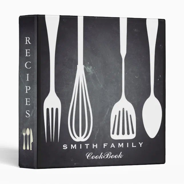 Personalized Chalkboard Family Recipe Cookbook Binder | Zazzle