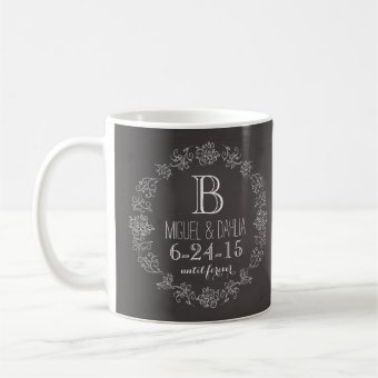 Personalized Chalkboard Monogram Wedding Date Coffee Mug | Zazzle
