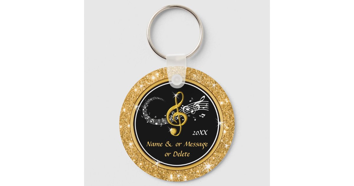 Personalized Cheap Music Themed Party Favors Keychain | Zazzle